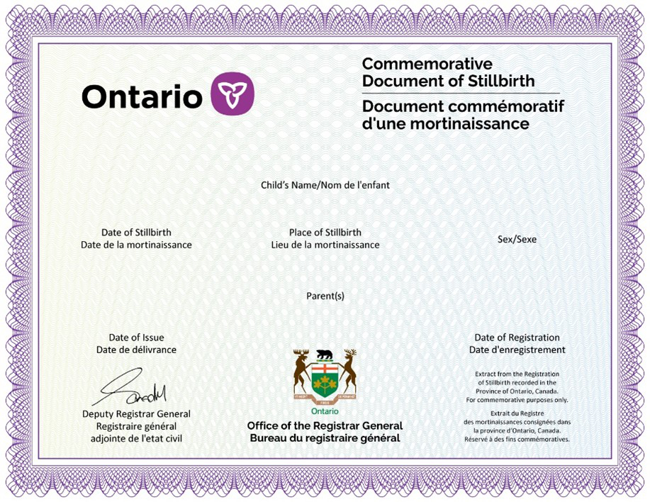 Ontario Supporting Grieving Families of Stillborn Children | Ontario ...